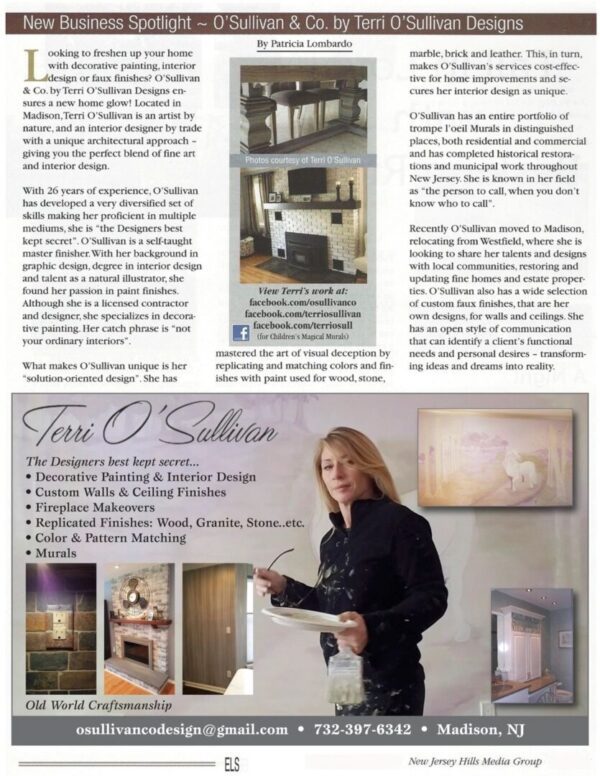 Fine Artist, Interior Designer and Professional Painter- Terri O'Sullivan